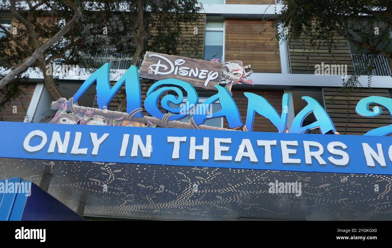 Los Angeles, California, USA 7th November 2024 Disney Moana 2 Bus Stop ...