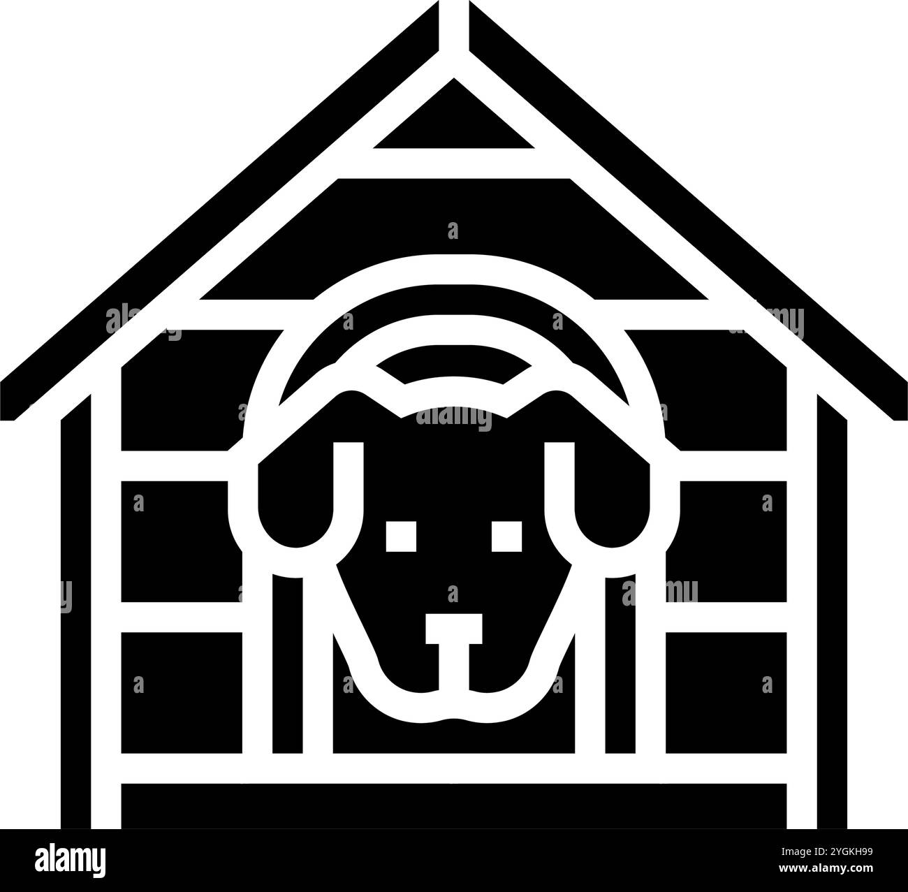 kennel dog glyph icon vector illustration Stock Vector Image & Art - Alamy