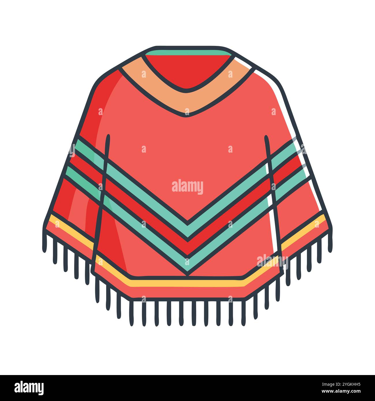 simple vector illustration of a poncho , in a simple and clean style ...