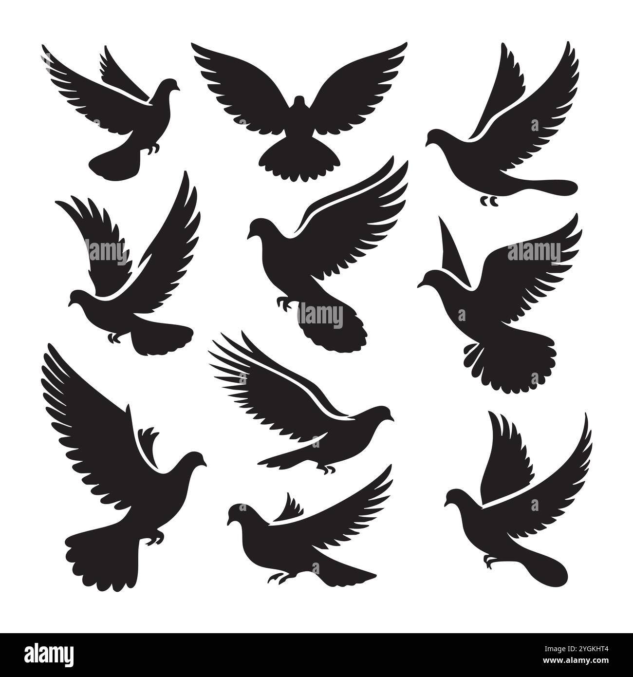 Sparrow silhouette illustration hi-res stock photography and images - Alamy