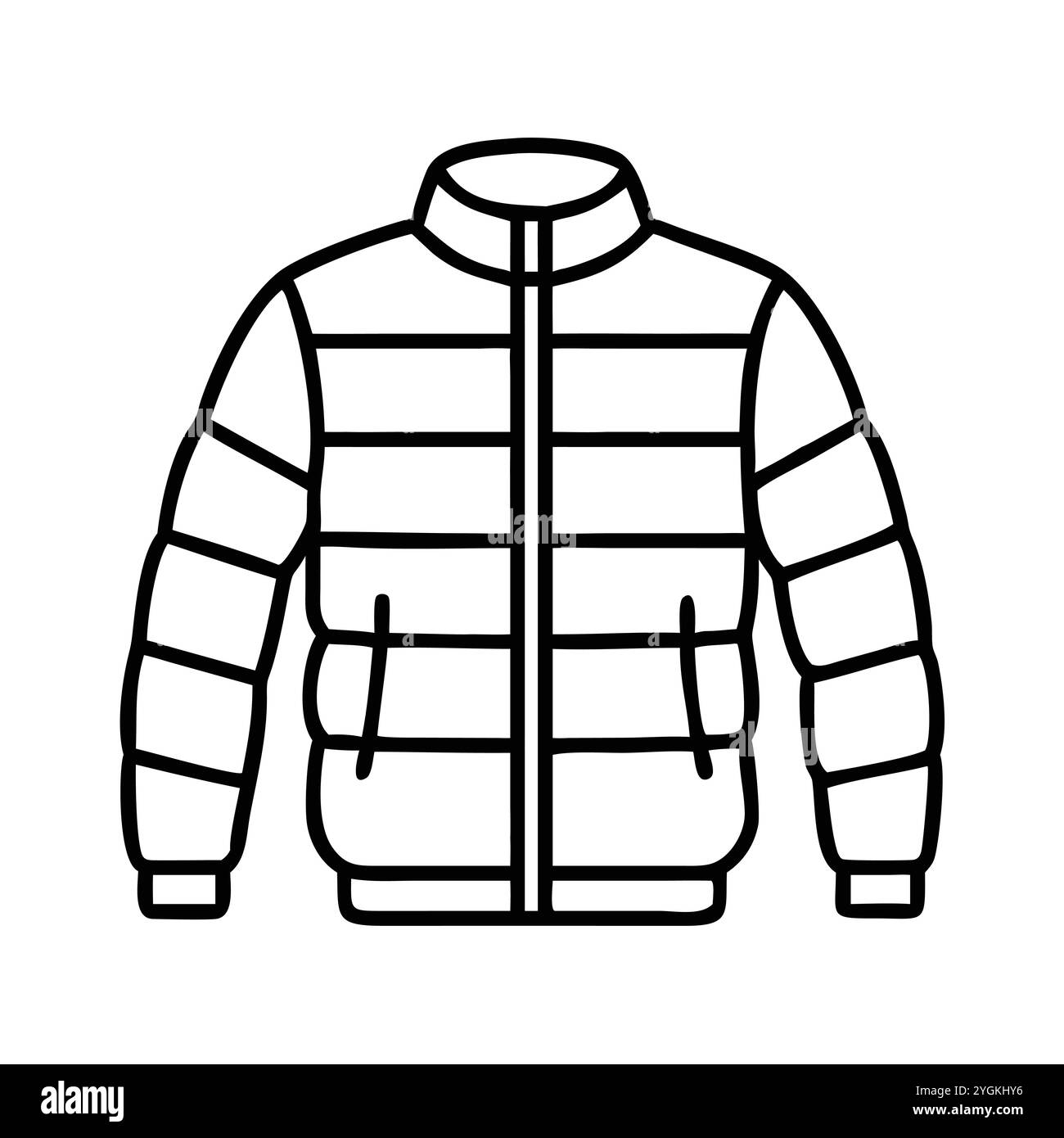 simple vector illustration of a puffer jacket , in a simple and clean ...