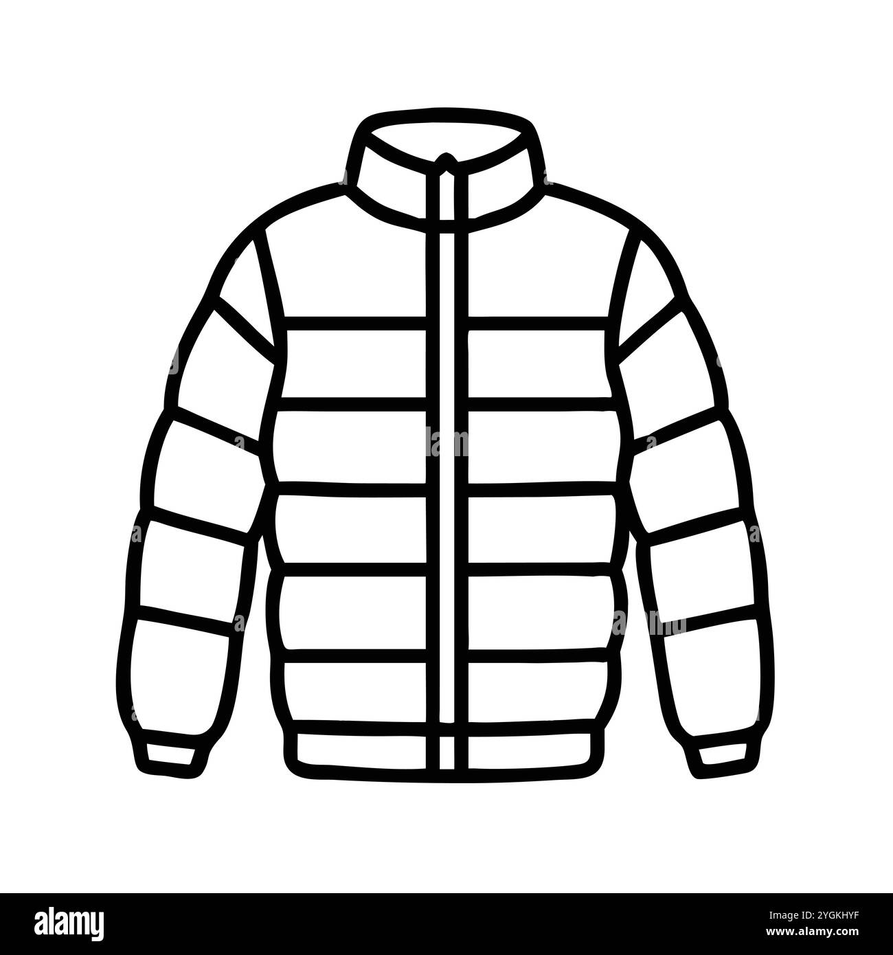 simple vector illustration of a puffer jacket , in a simple and clean ...