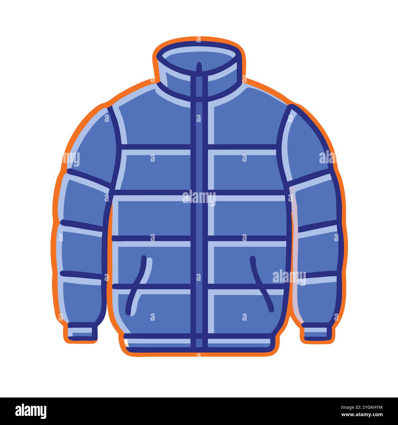 simple vector illustration of a puffer jacket , in a simple and clean ...