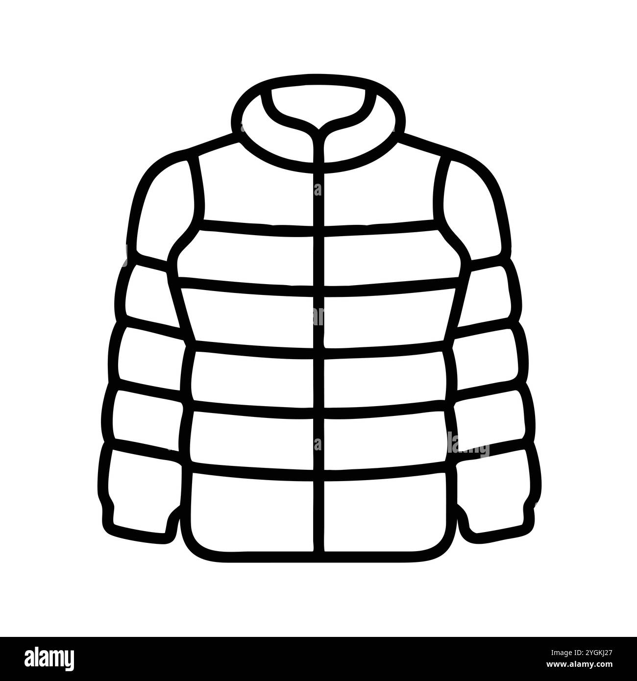 simple vector illustration of a puffer jacket , in a simple and clean ...