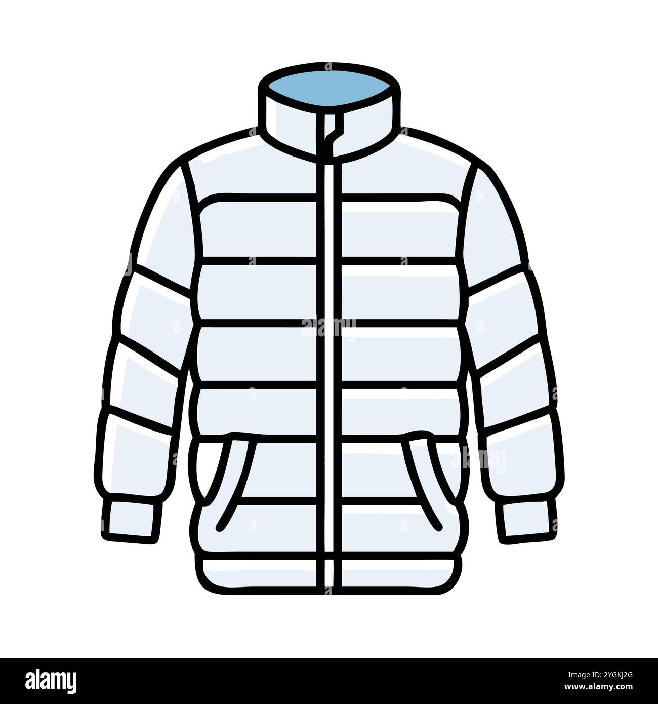 simple vector illustration of a puffer jacket , in a simple and clean ...