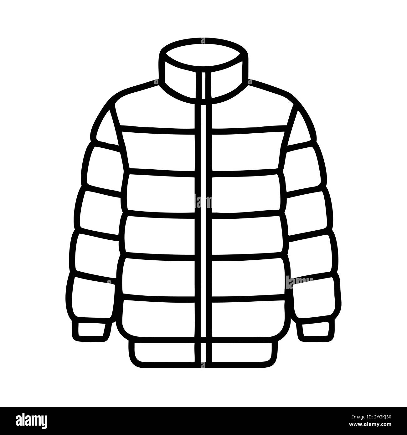 simple vector illustration of a puffer jacket , in a simple and clean ...
