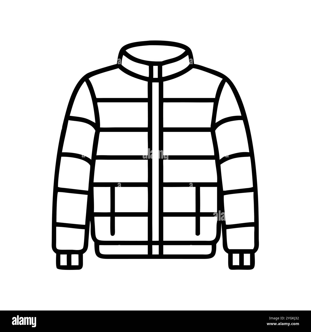 simple vector illustration of a quilted jacket , in a simple and clean ...