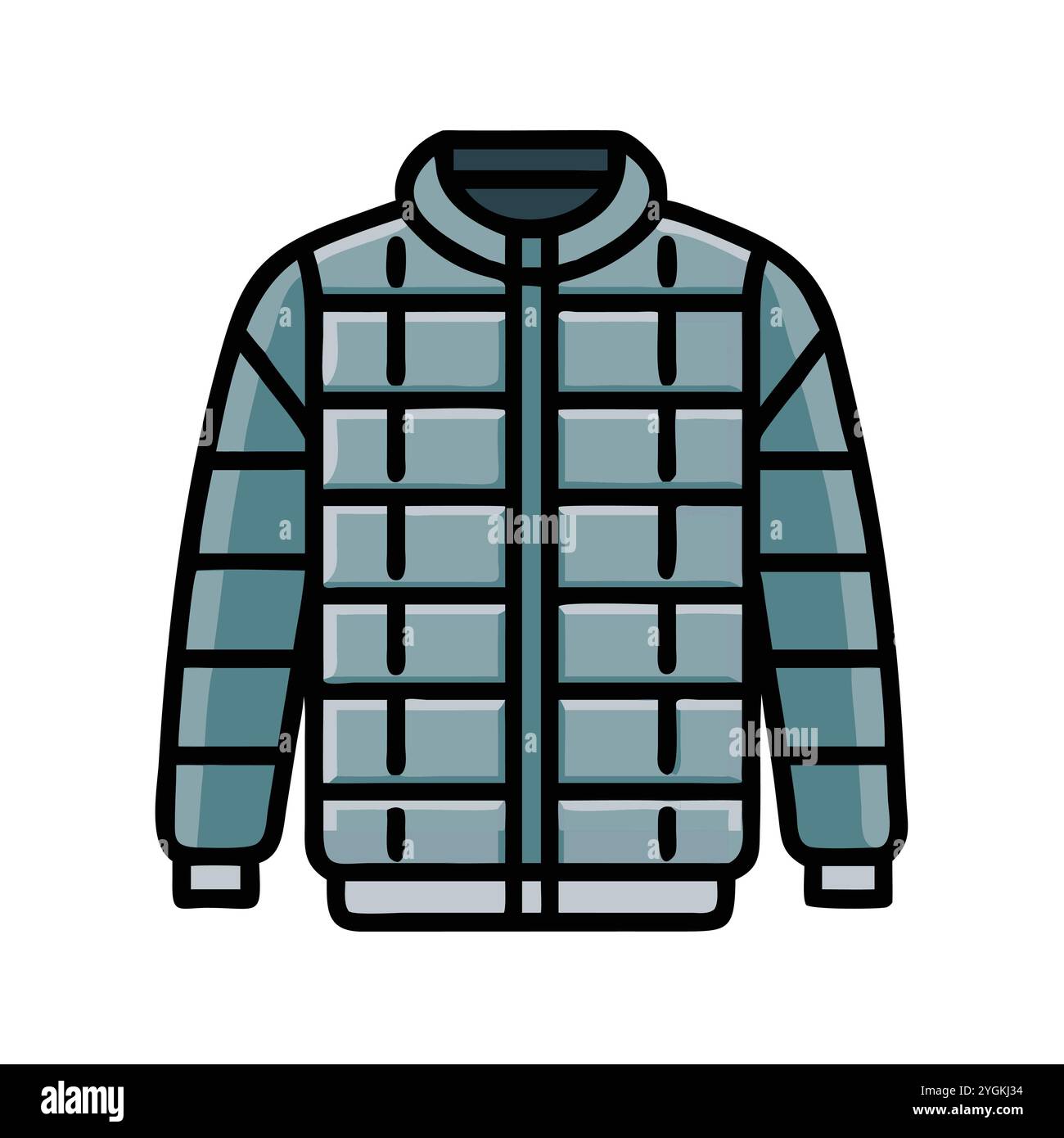 simple vector illustration of a quilted jacket , in a simple and clean ...