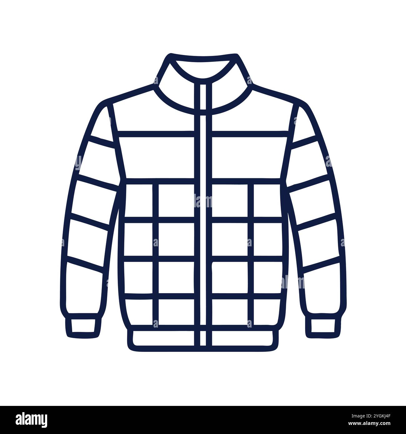 simple vector illustration of a quilted jacket , in a simple and clean ...