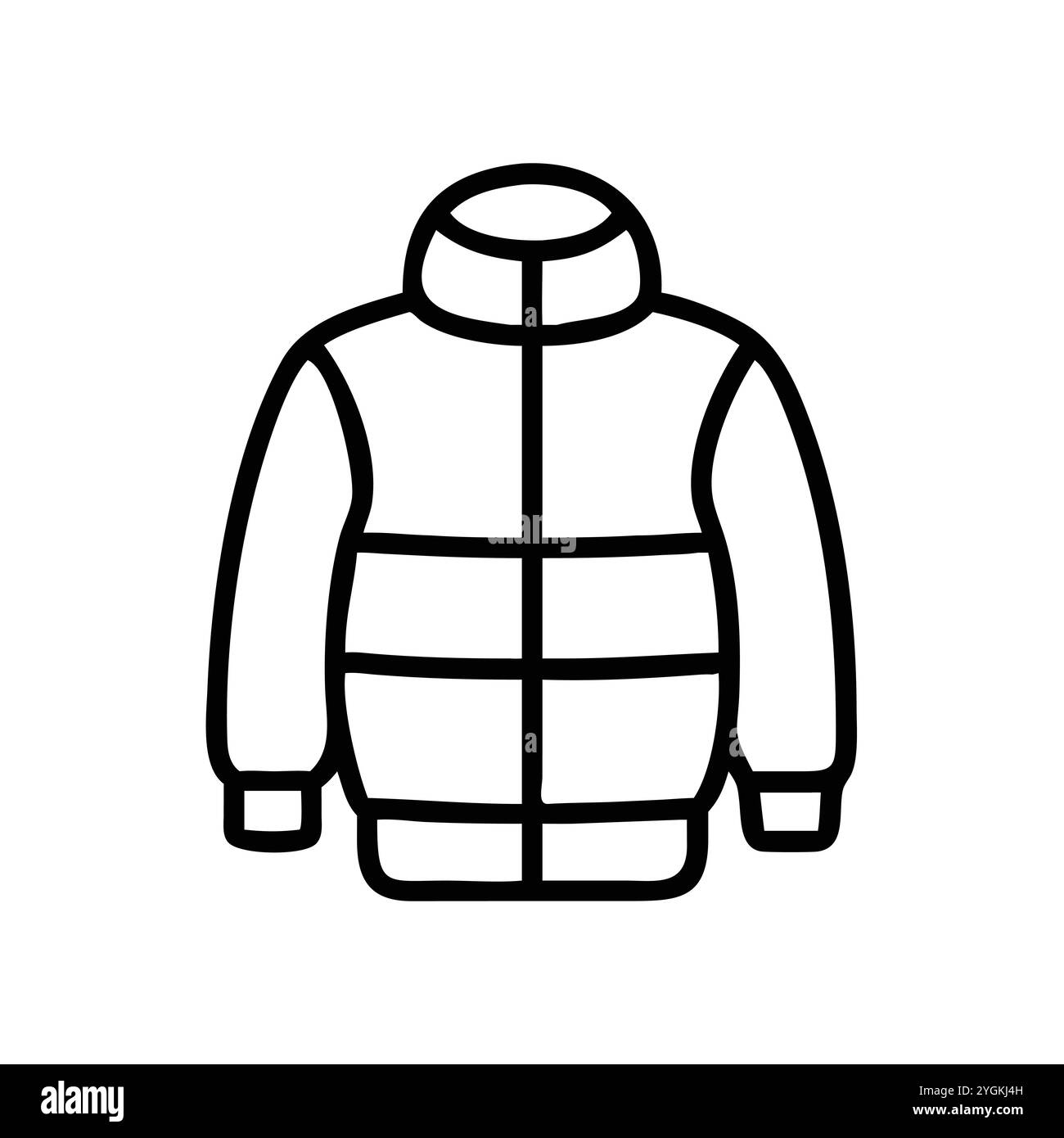 simple vector illustration of a puffer jacket , in a simple and clean ...
