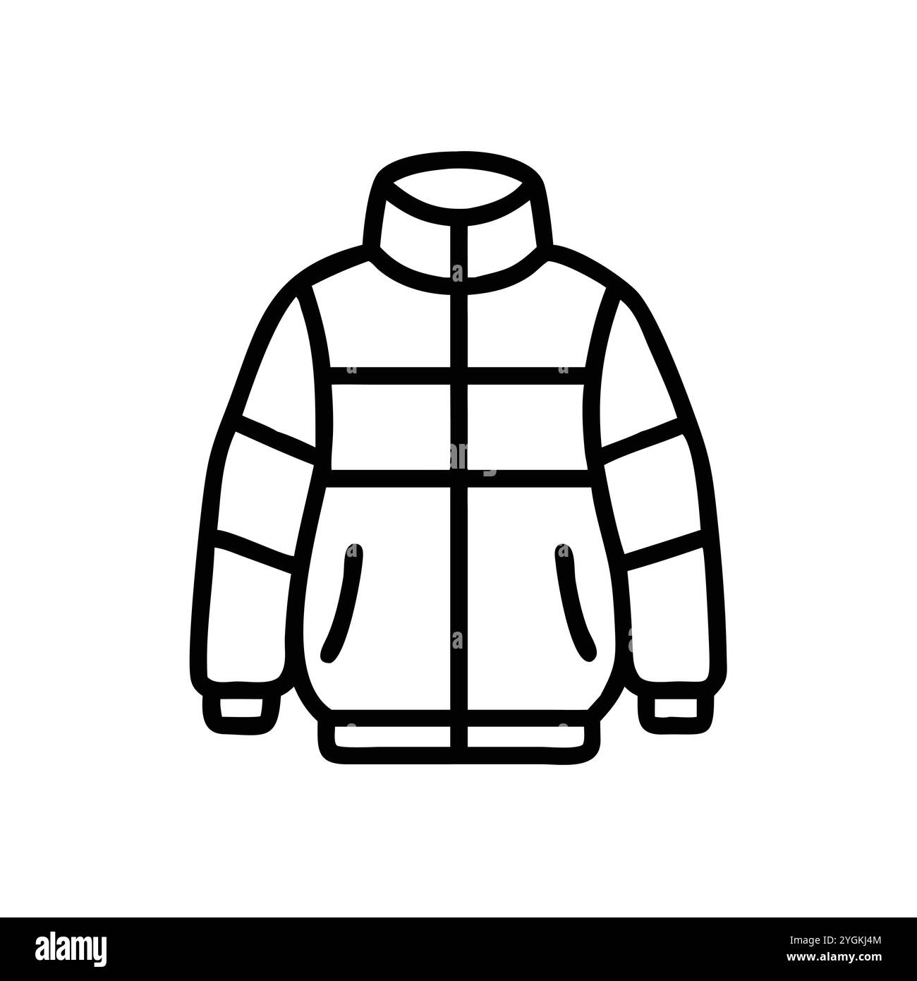 simple vector illustration of a puffer jacket , in a simple and clean ...