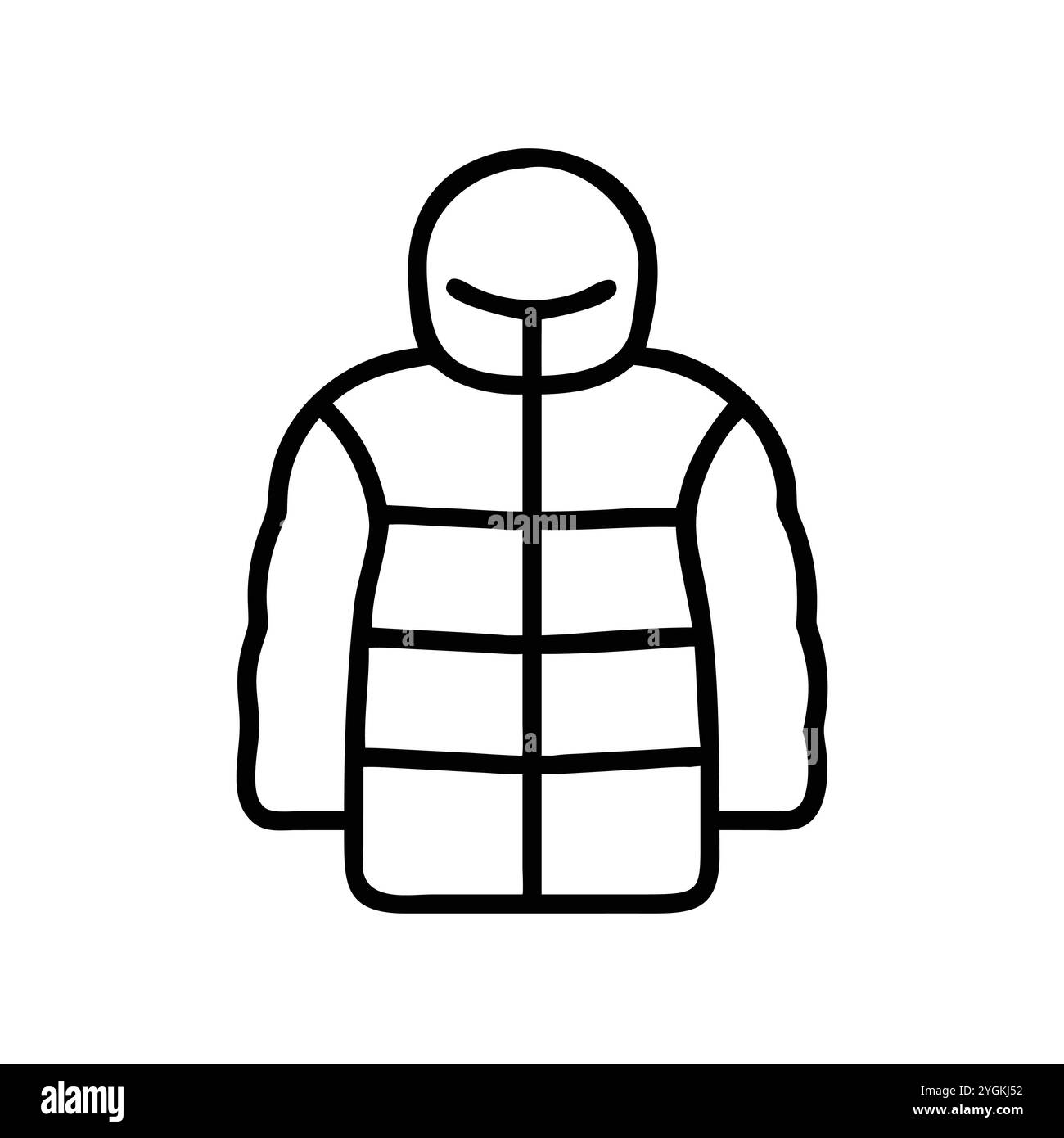 simple vector illustration of a puffer jacket , in a simple and clean ...