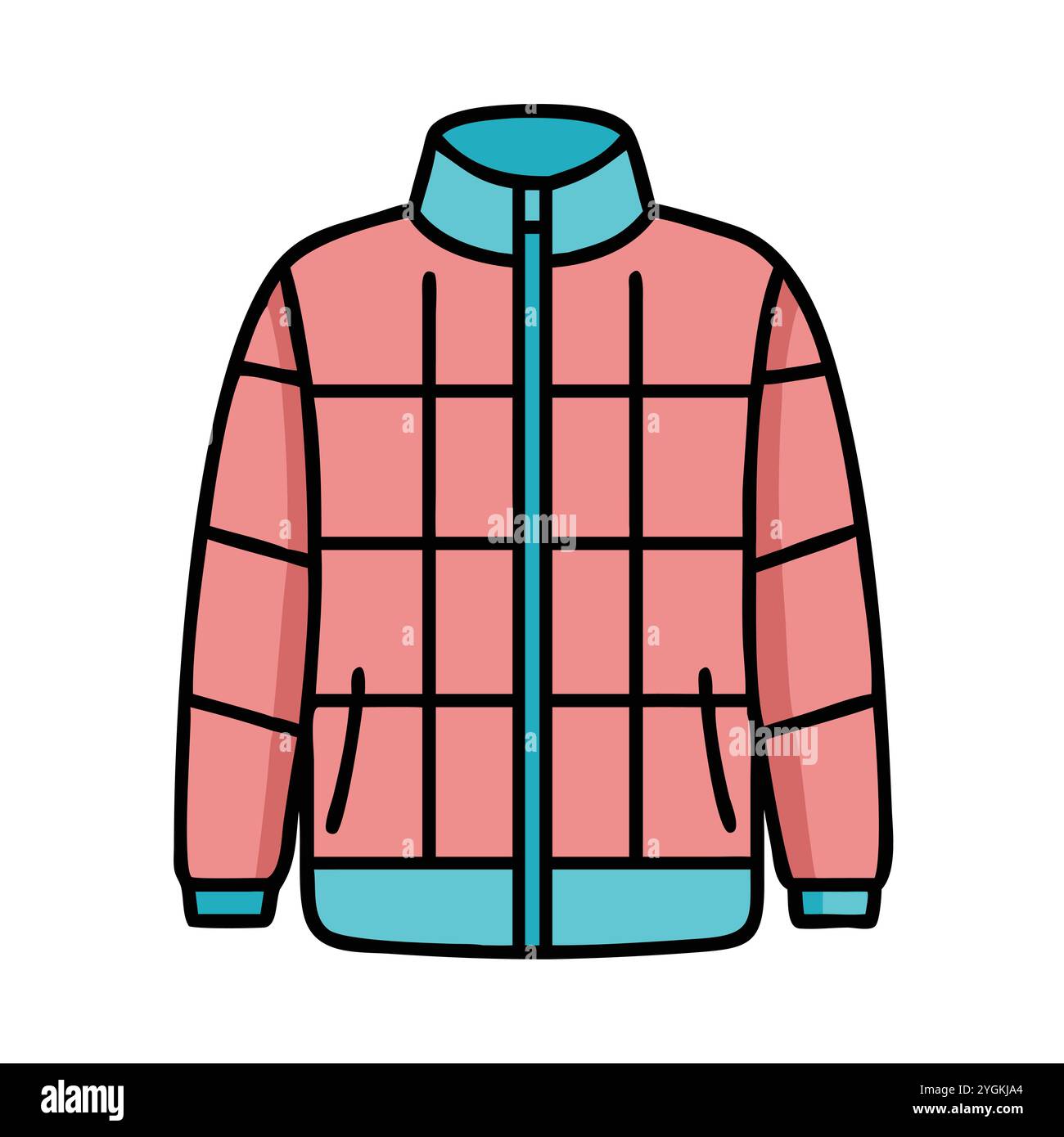 simple vector illustration of a quilted jacket , in a simple and clean ...