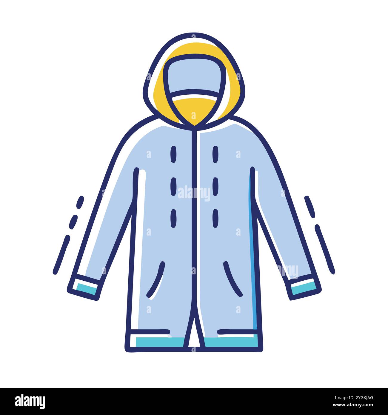 simple vector illustration of a raincoat , in a simple and clean style ...