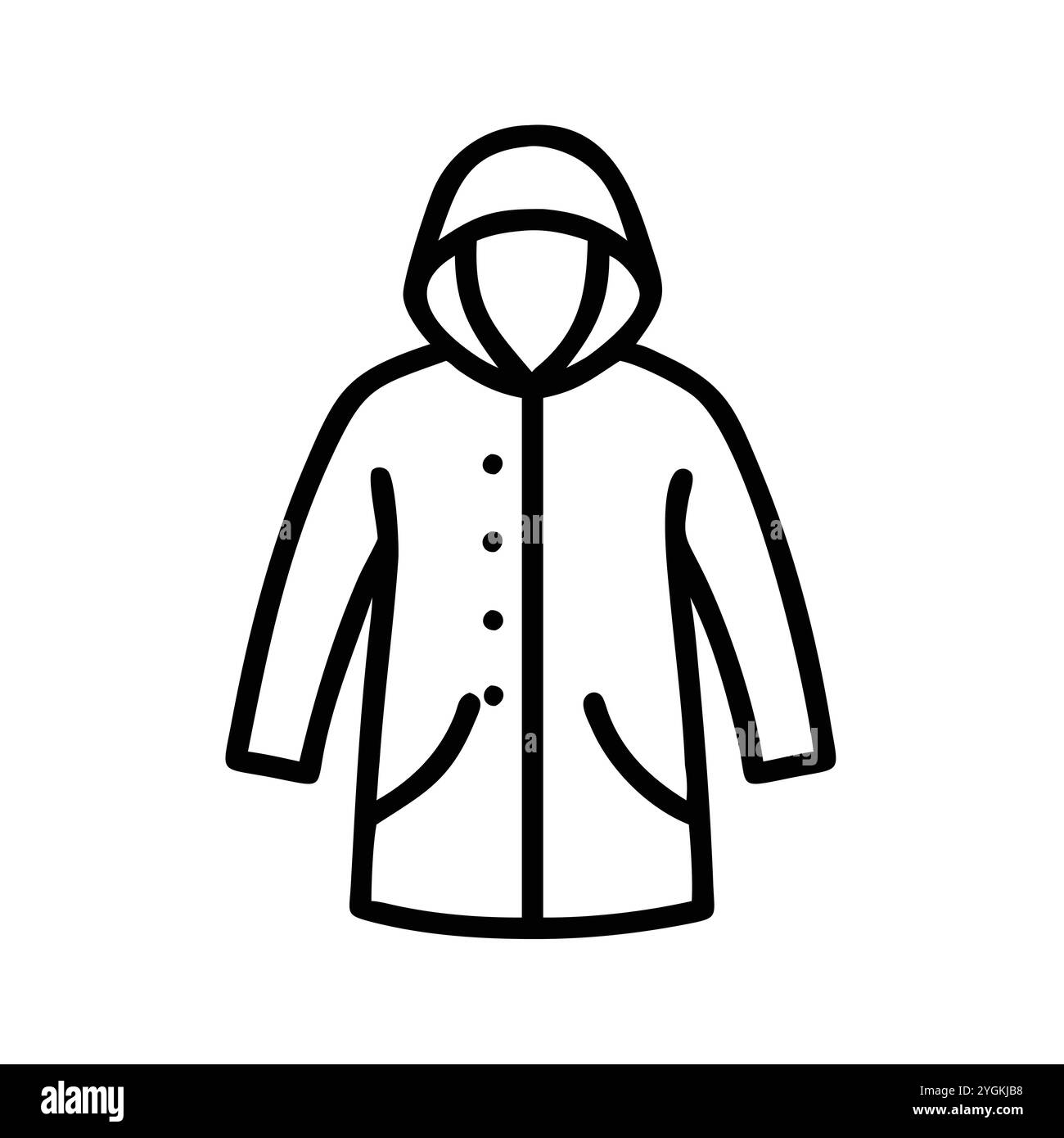 simple vector illustration of a raincoat , in a simple and clean style ...