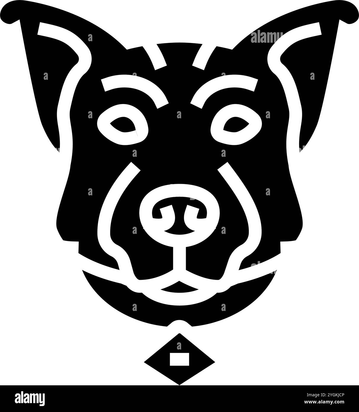 name tag dog glyph icon vector illustration Stock Vector Image & Art ...