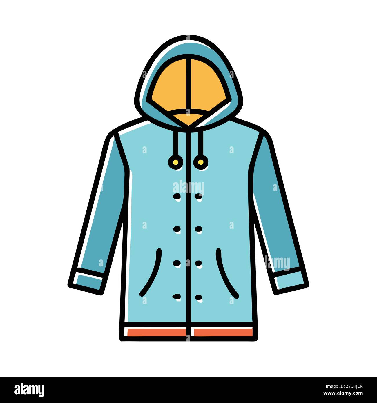 simple vector illustration of a raincoat , in a simple and clean style ...