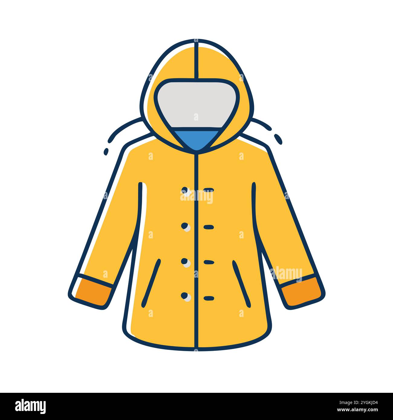 simple vector illustration of a raincoat , in a simple and clean style ...