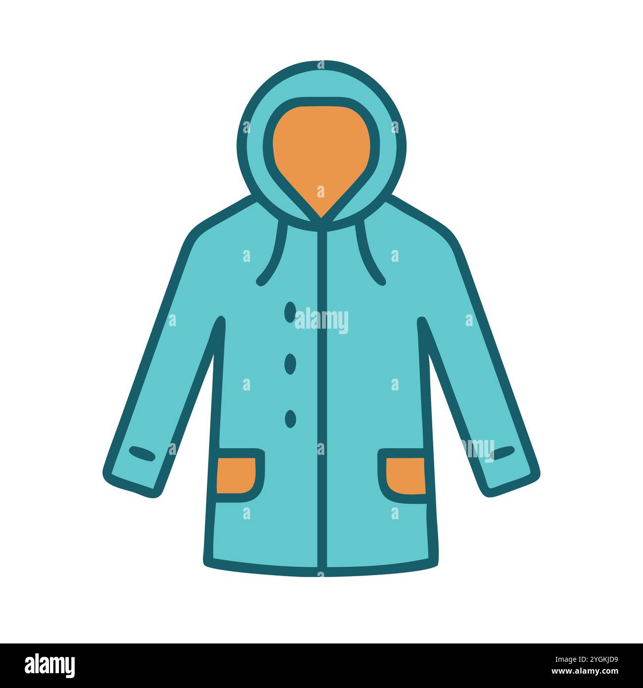 simple vector illustration of a raincoat , in a simple and clean style ...