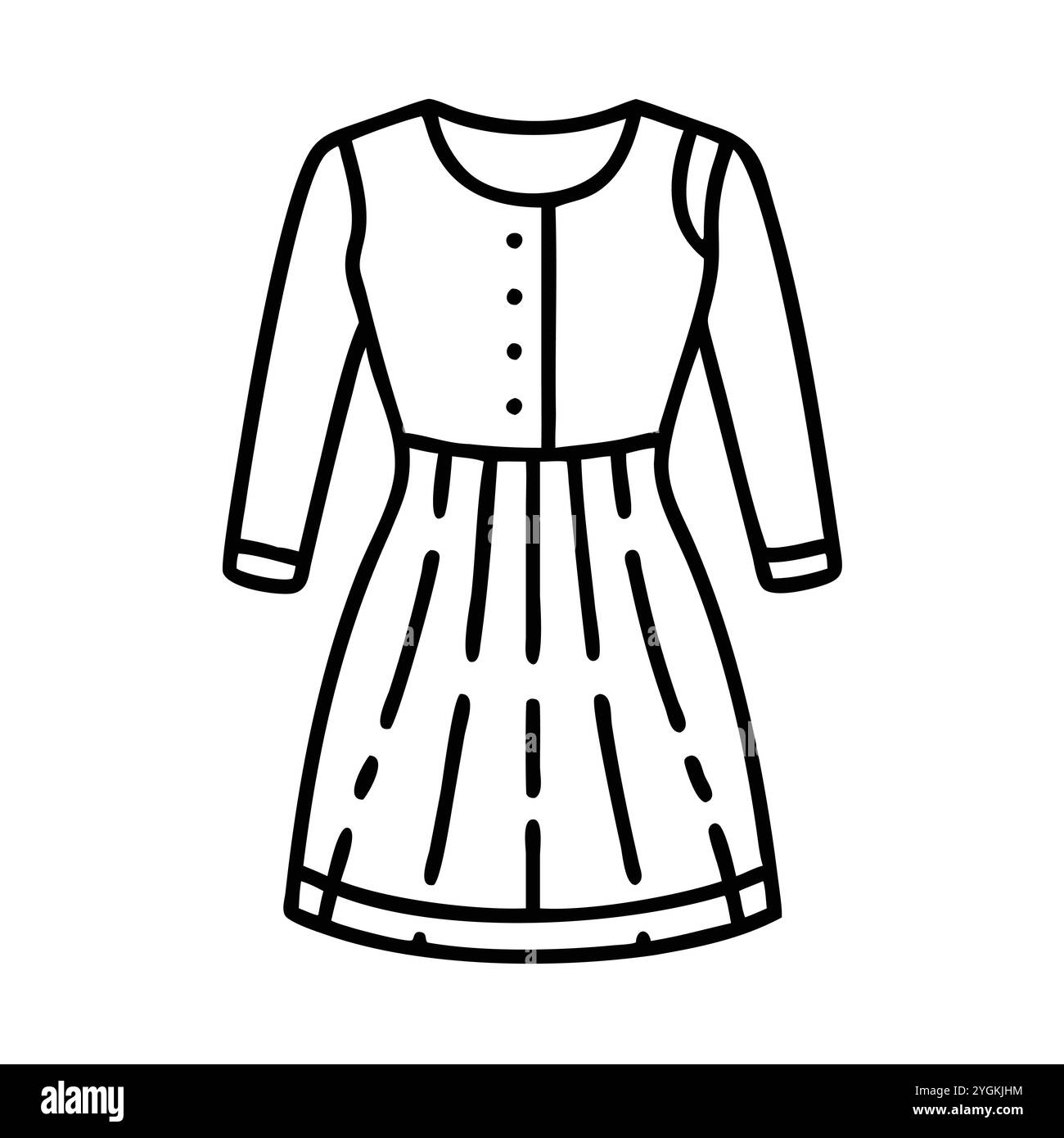 simple vector illustration of a shift dress , in a simple and clean ...