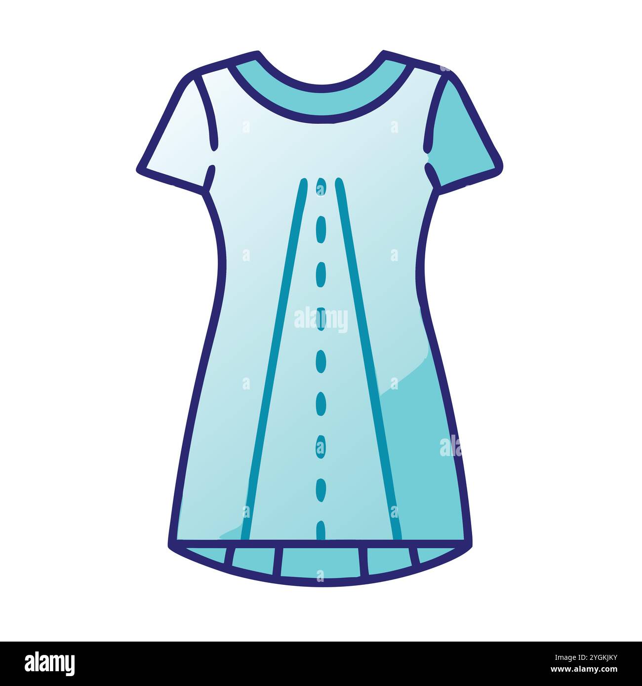 simple vector illustration of a shift dress , in a simple and clean ...