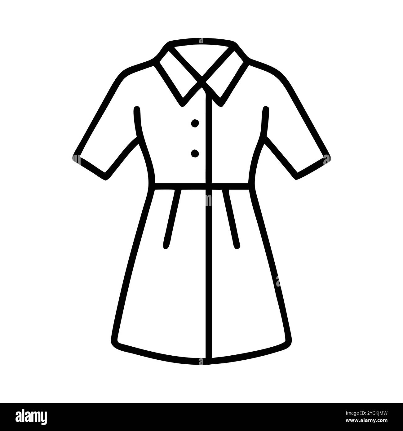 simple vector illustration of a shirt dress , in a simple and clean ...