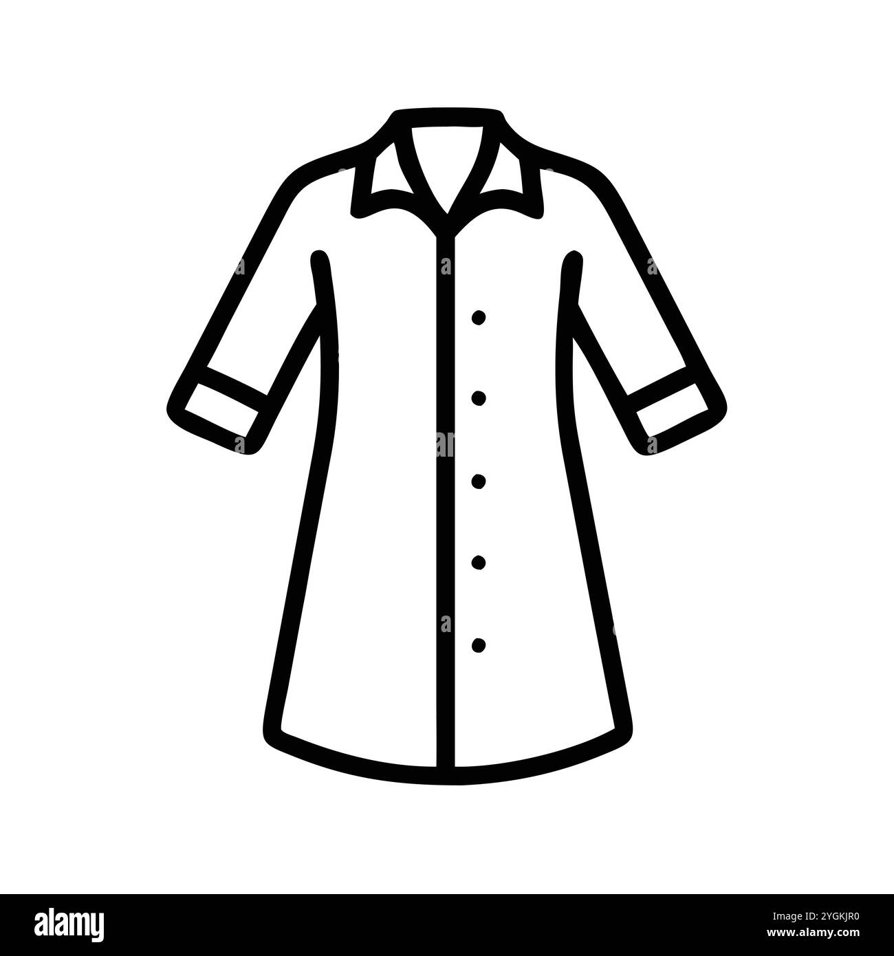 simple vector illustration of a shirt dress , in a simple and clean ...