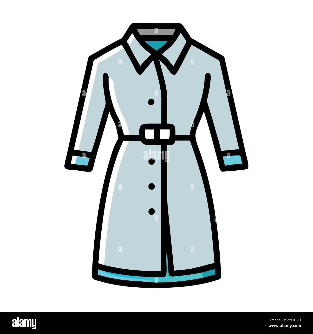 simple vector illustration of a shirt dress , in a simple and clean ...