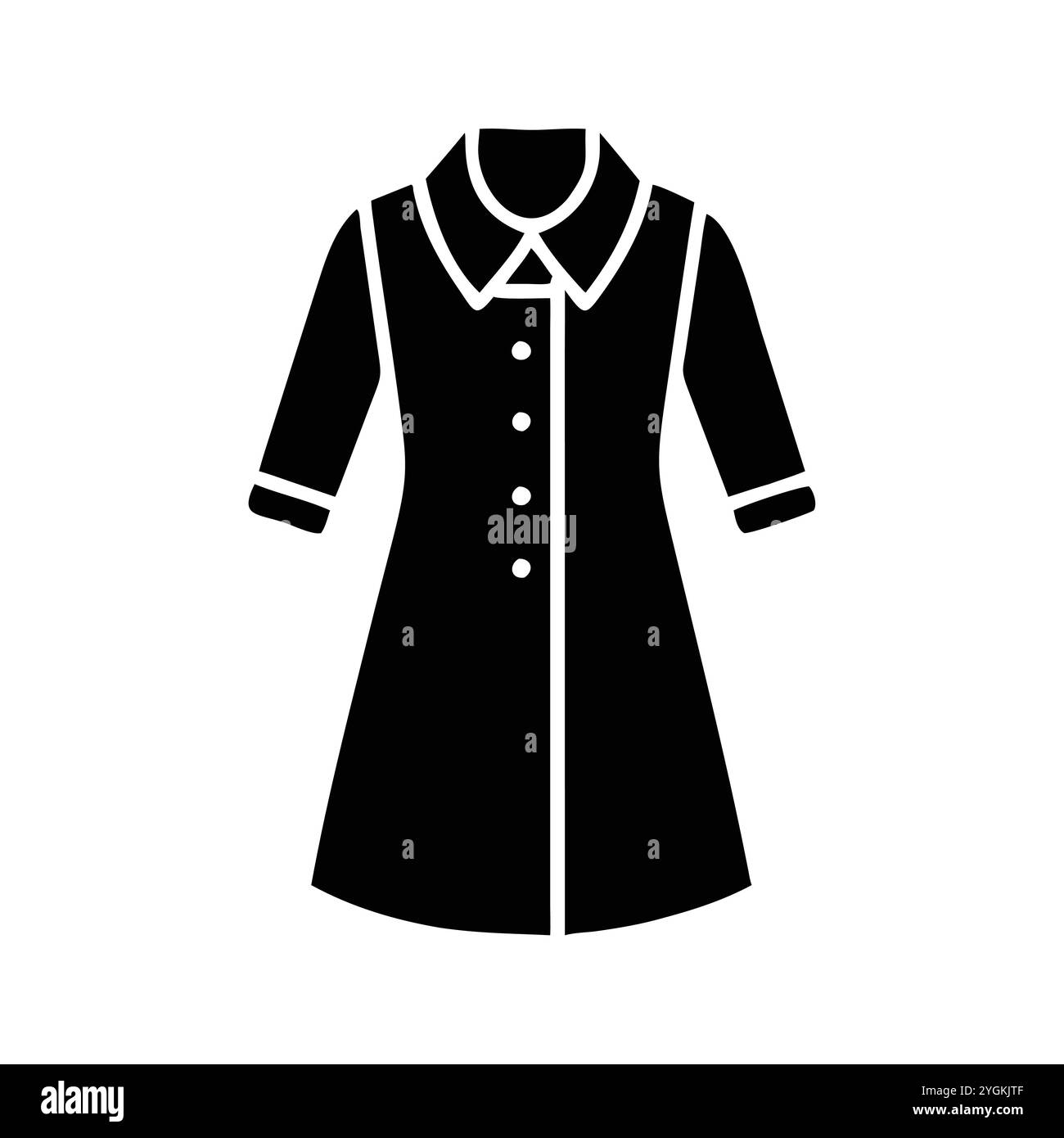 simple vector illustration of a shirt dress , in a simple and clean ...
