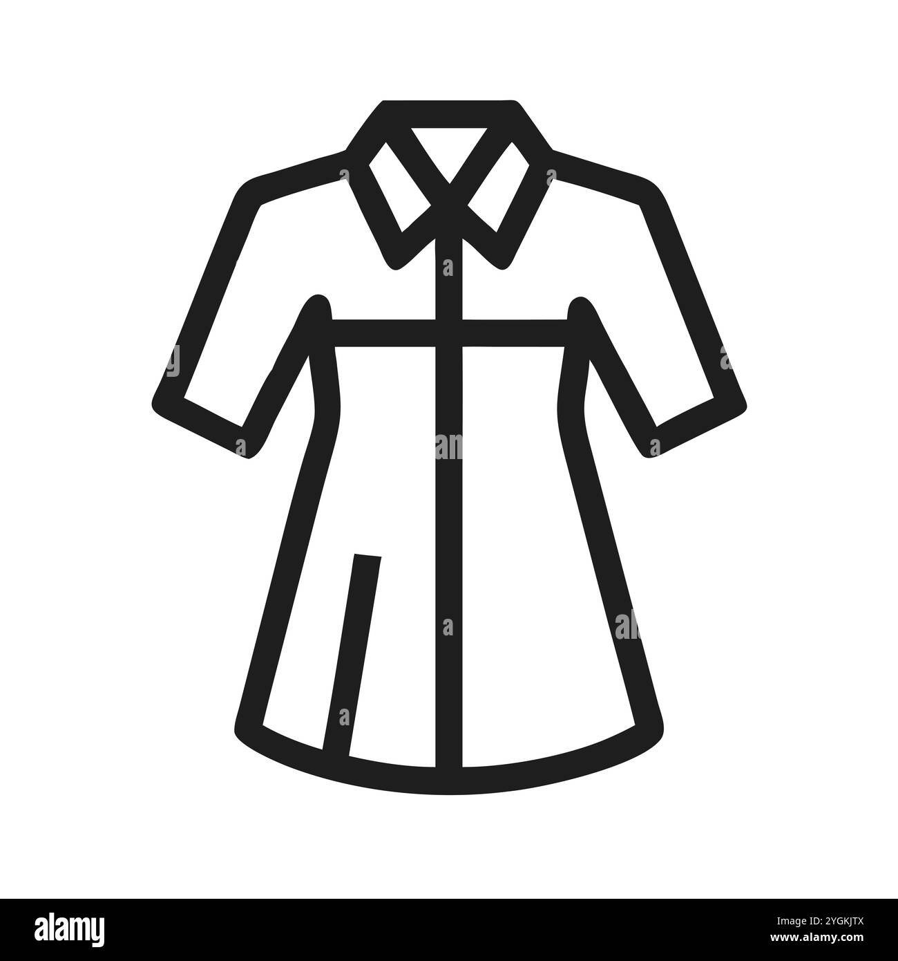 simple vector illustration of a shirt dress , in a simple and clean ...