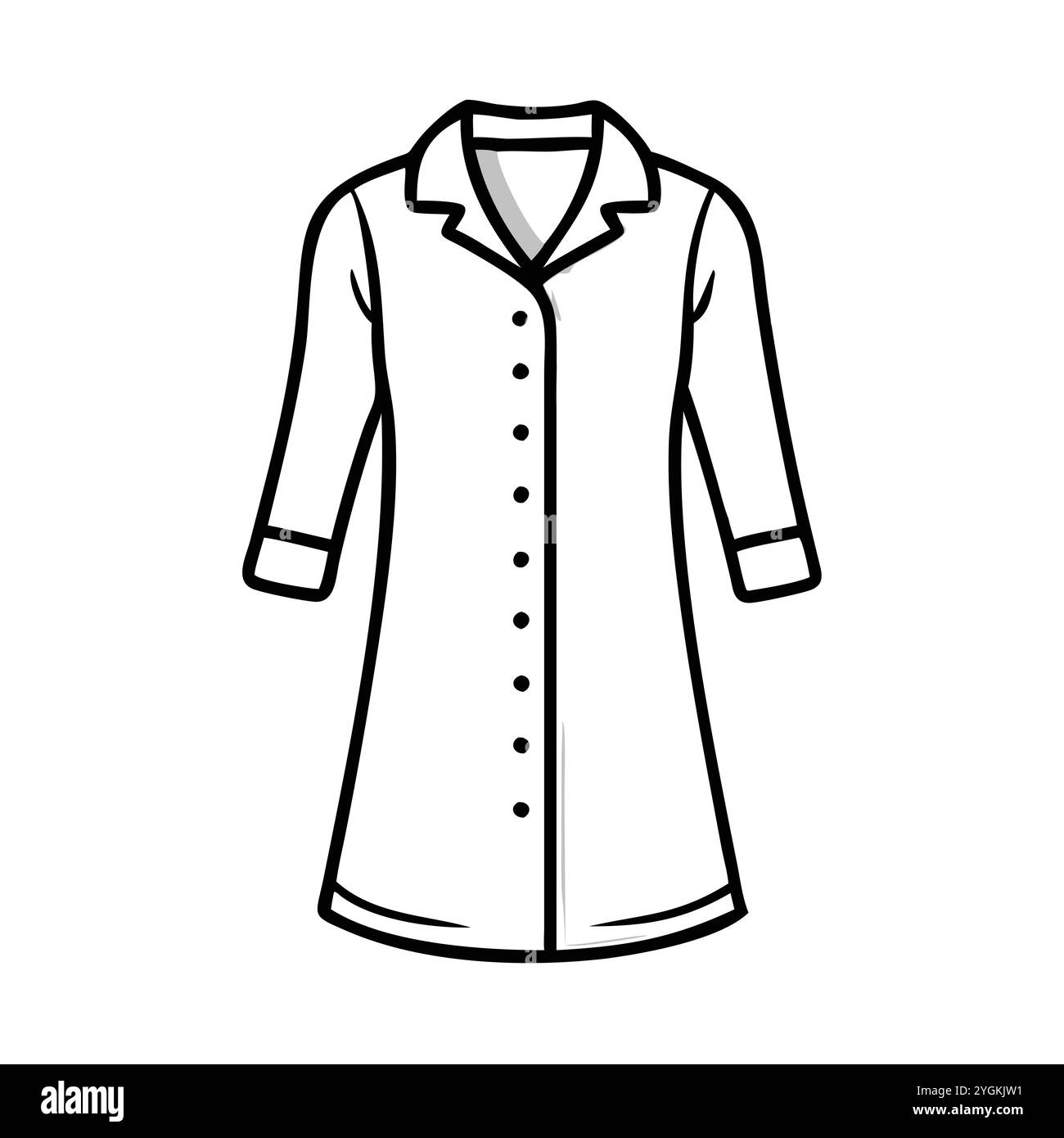 simple vector illustration of a shirt dress , in a simple and clean ...