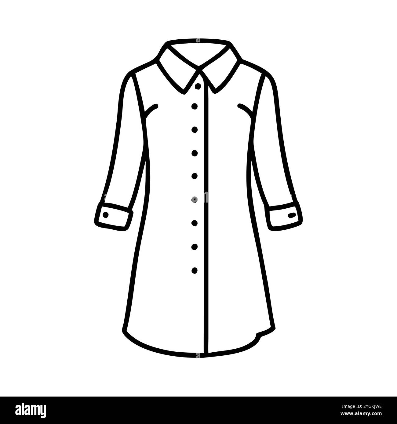 simple vector illustration of a shirt dress , in a simple and clean ...