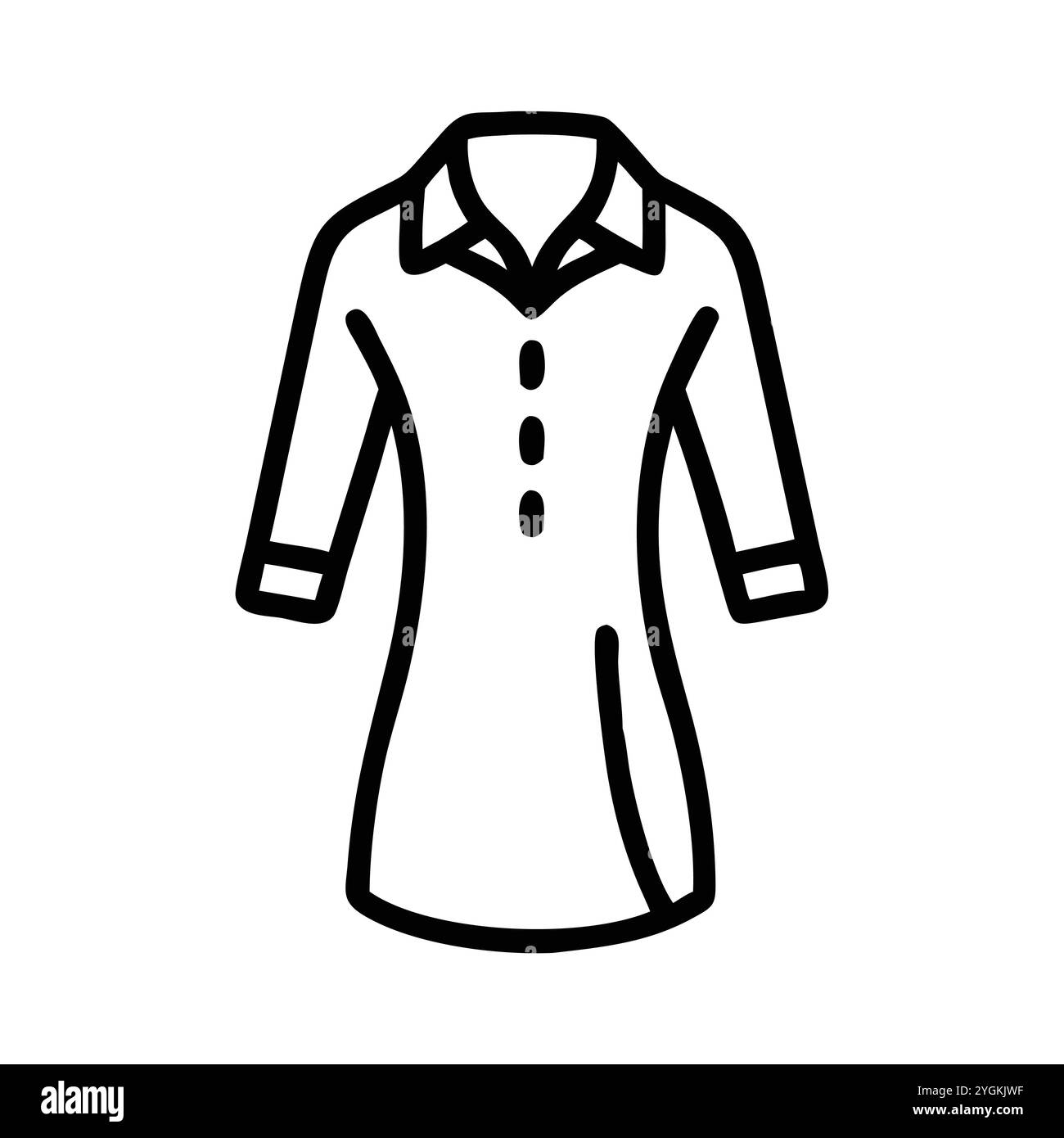 simple vector illustration of a shirt dress , in a simple and clean ...