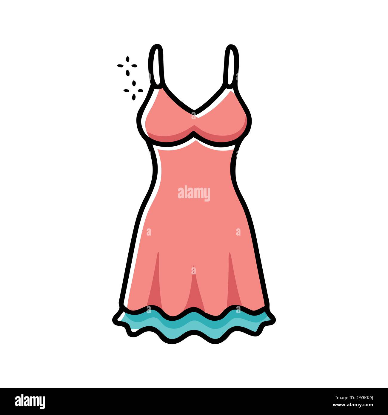 simple vector illustration of a slip dress , in a simple and clean ...