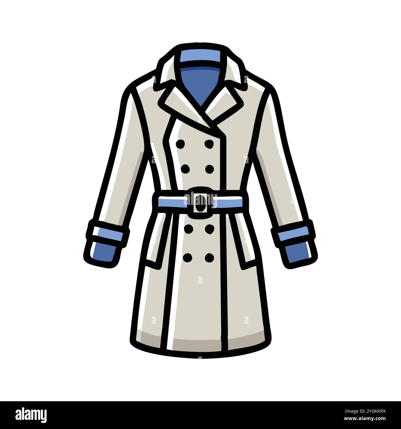 simple vector illustration of a trench coat , in a simple and clean ...