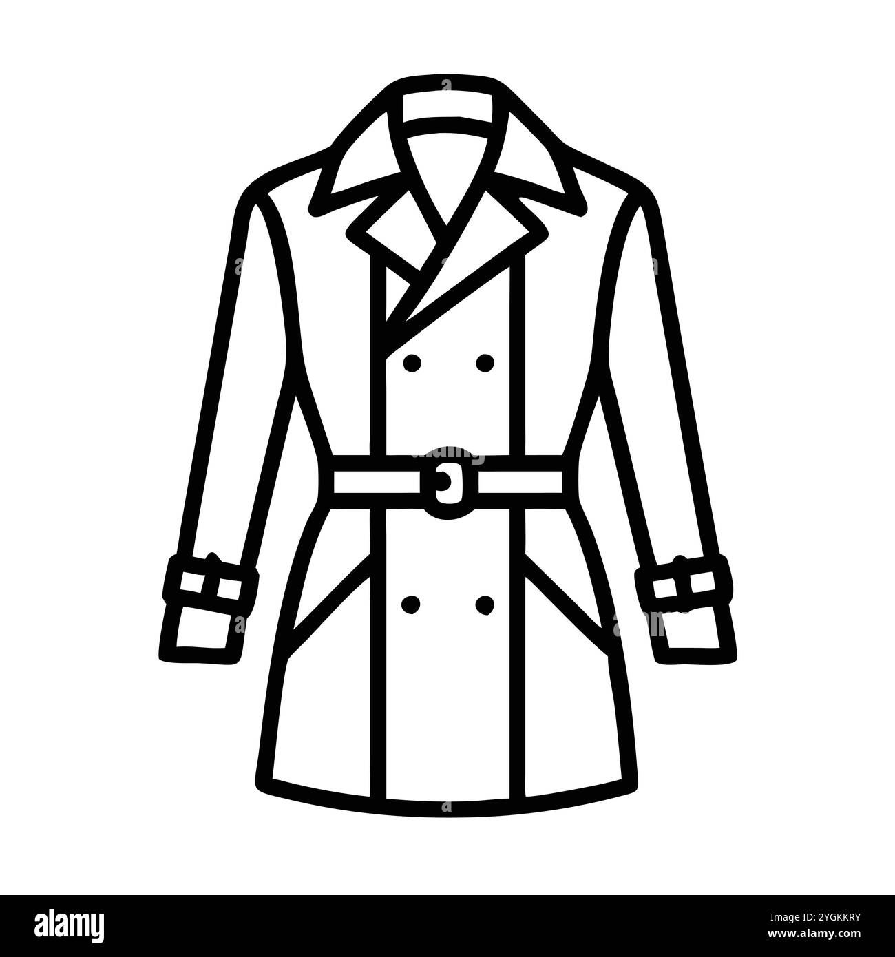 simple vector illustration of a trench coat , in a simple and clean ...