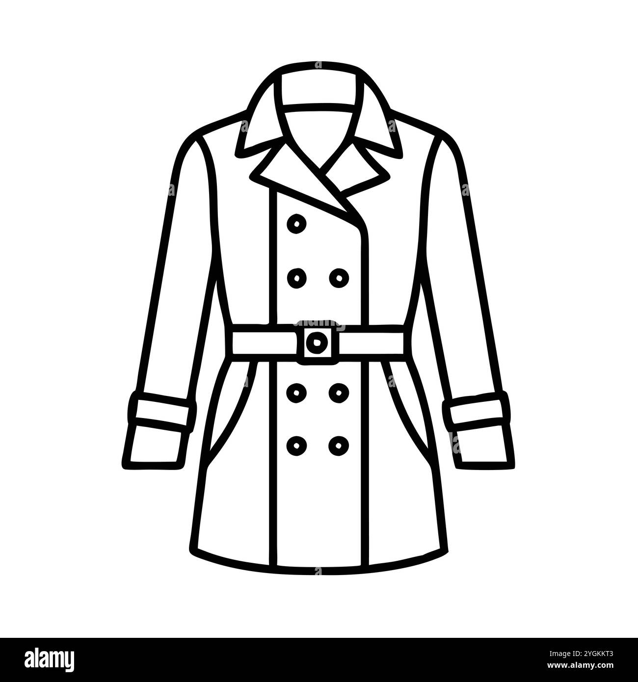 simple vector illustration of a trench coat , in a simple and clean ...