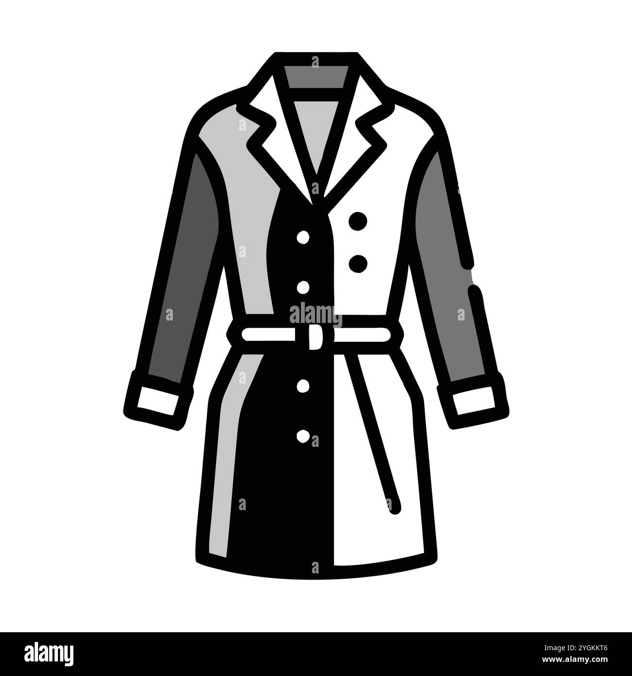 simple vector illustration of a trench coat , in a simple and clean ...