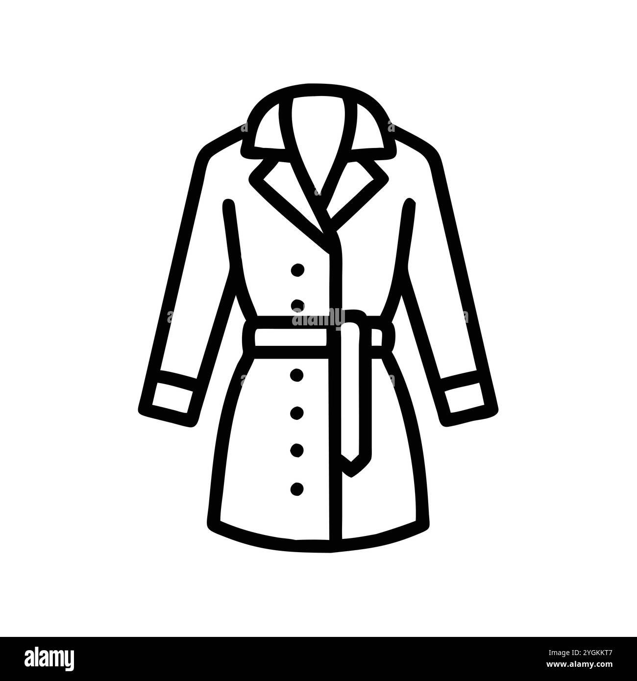 simple vector illustration of a trench coat , in a simple and clean ...