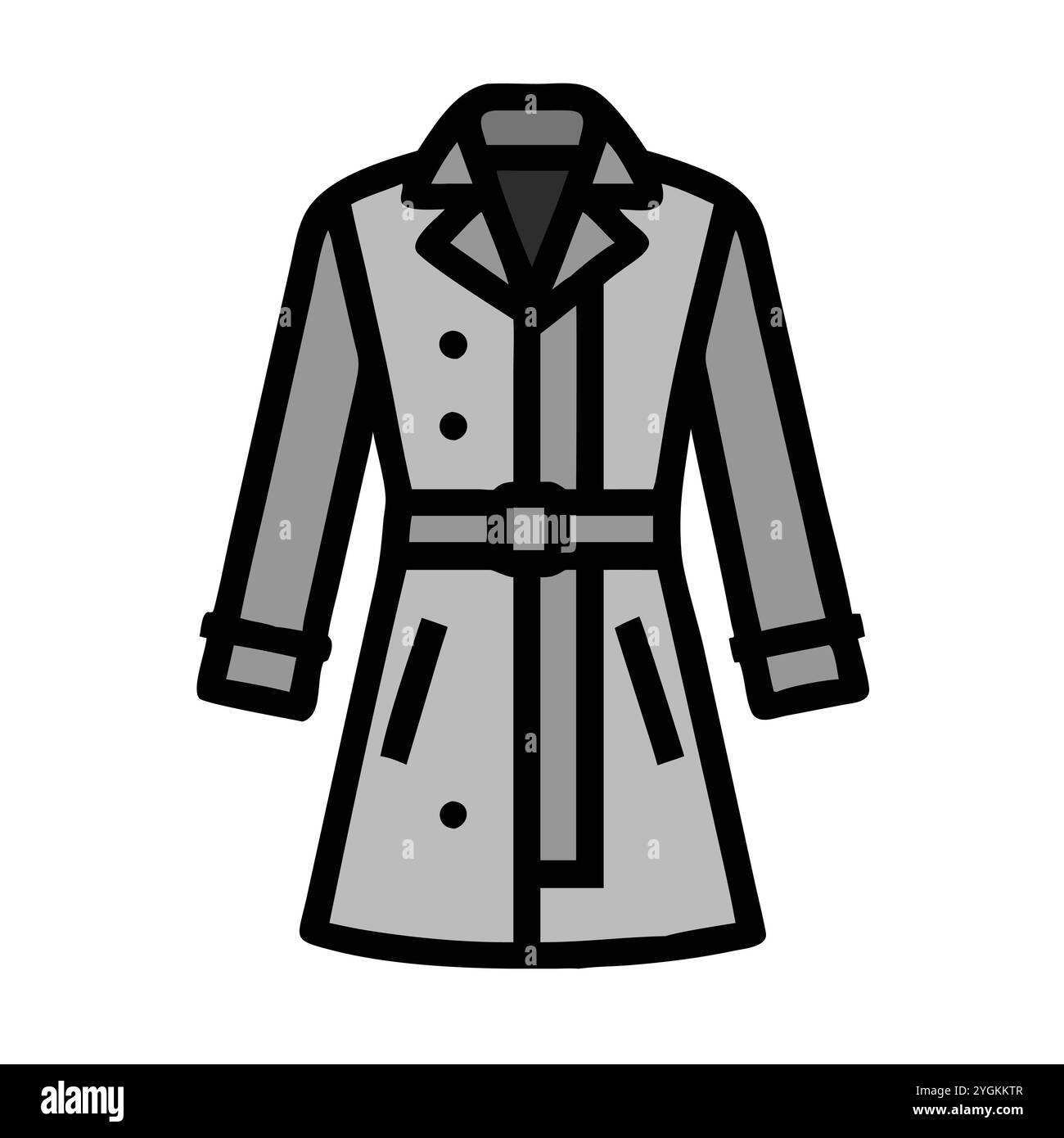 simple vector illustration of a trench coat , in a simple and clean ...