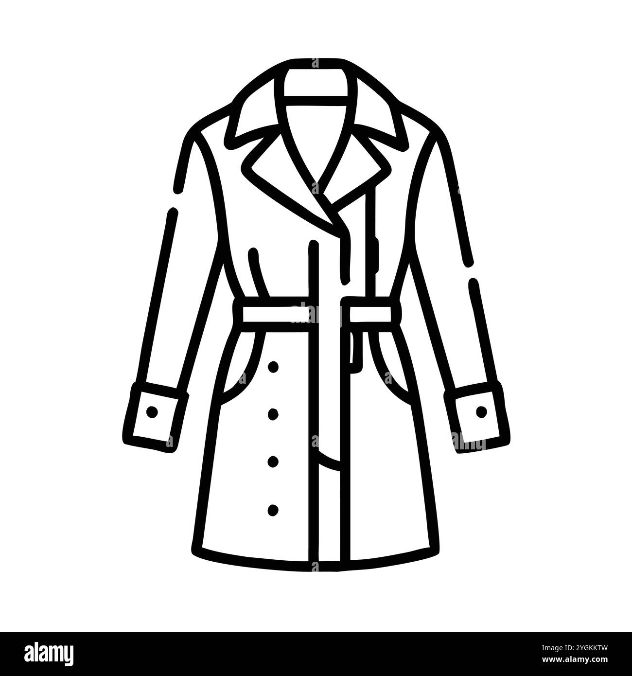 simple vector illustration of a trench coat , in a simple and clean ...