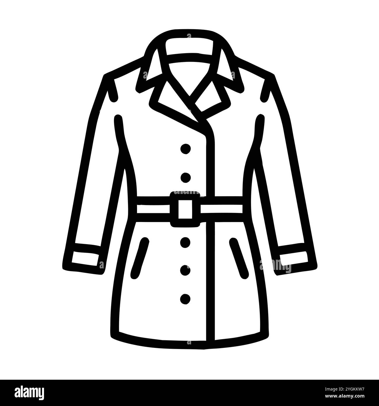 simple vector illustration of a trench coat , in a simple and clean ...