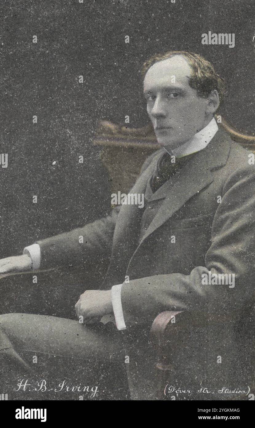 H B Irving British stage actor and actor- manager. A vintage image of H ...