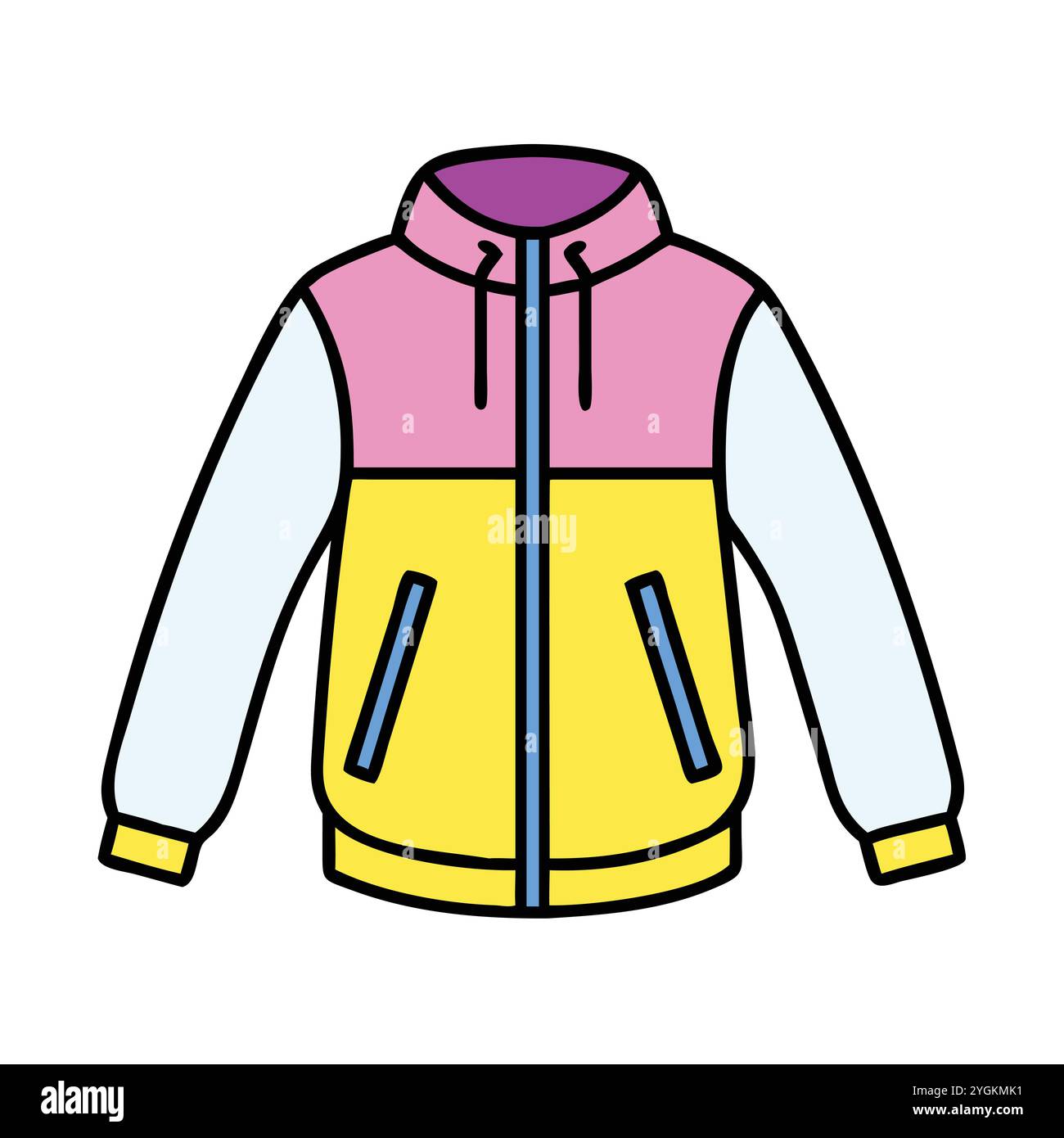 simple vector illustration of a windbreaker , in a simple and clean ...