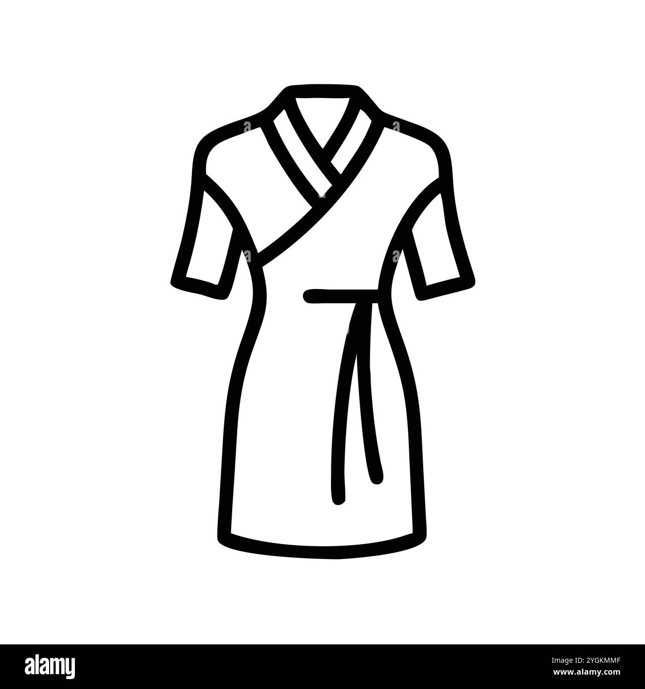 simple vector illustration of a wrap dress , in a simple and clean ...