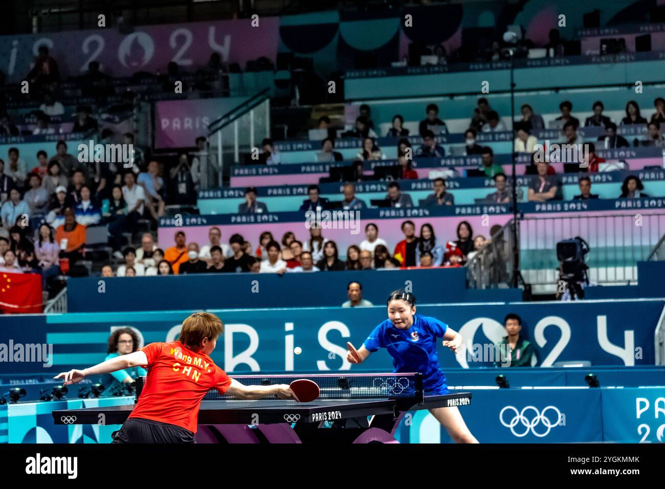 Table tennis – women's team gold medal singles match. Miwa Harimoto ...