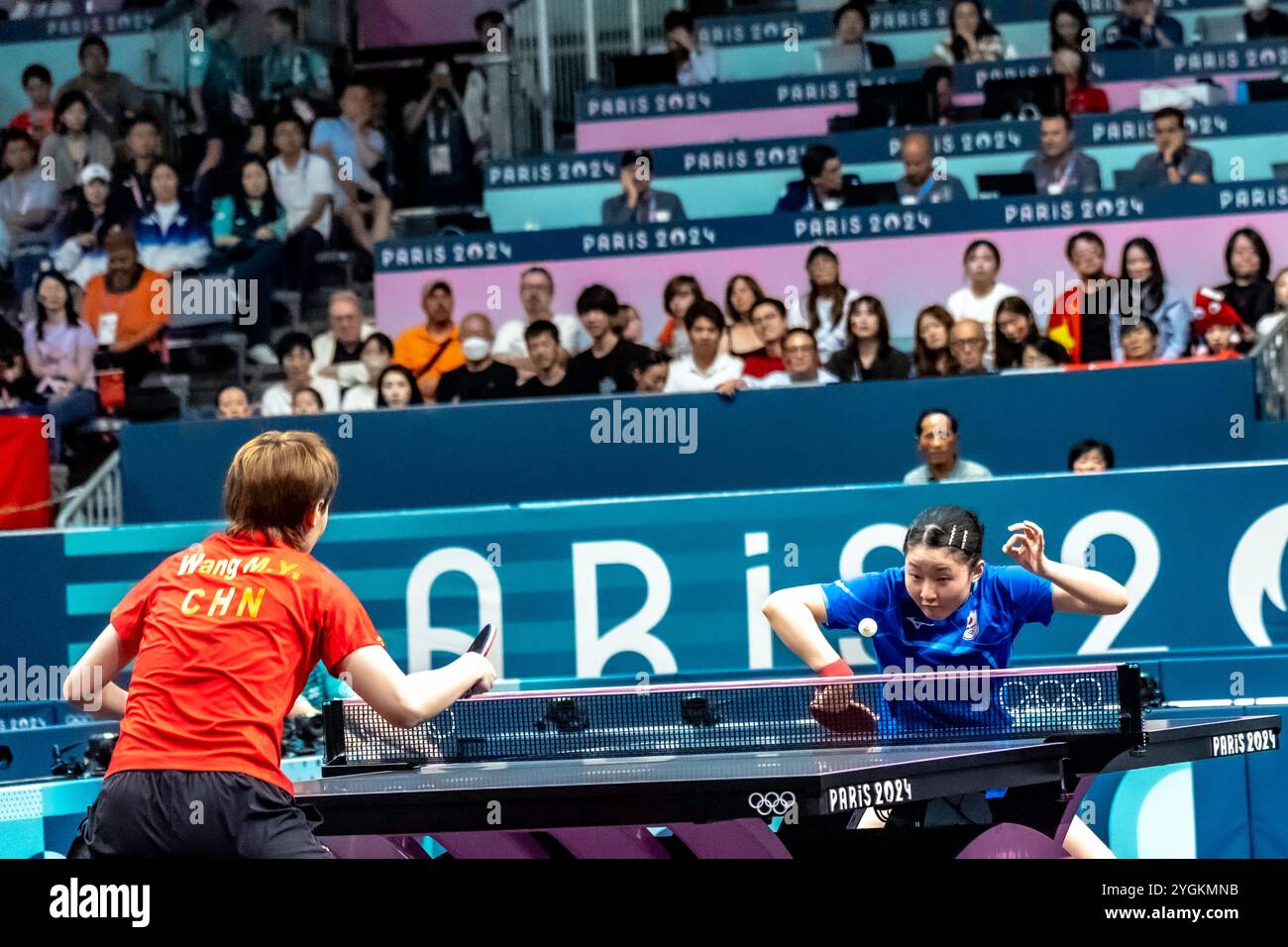 Table tennis – women's team gold medal singles match. Miwa Harimoto ...