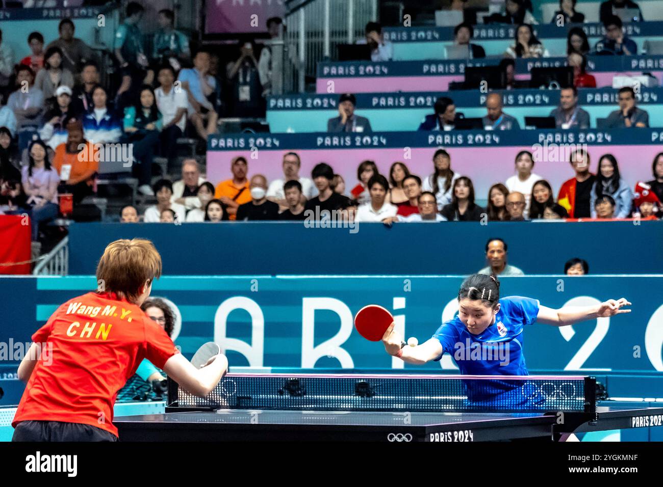 Table tennis – women's team gold medal singles match. Miwa Harimoto ...