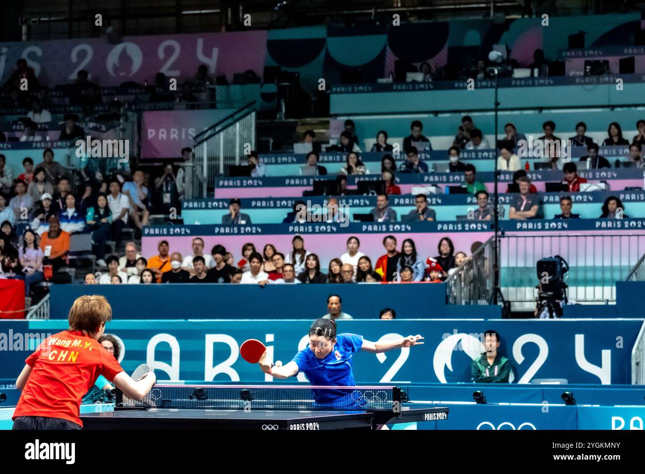 Table tennis – women's team gold medal singles match. Miwa Harimoto ...