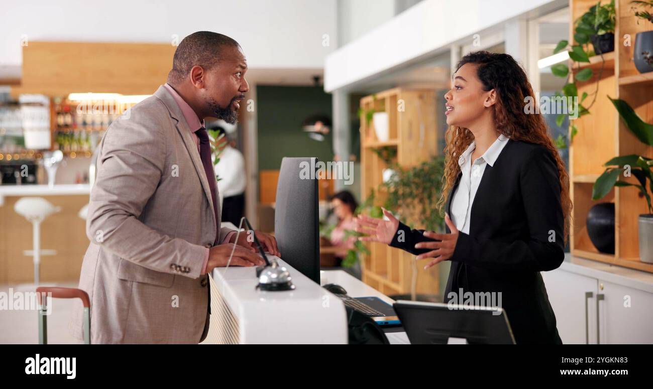 Woman hotel reception angry hi-res stock photography and images - Alamy